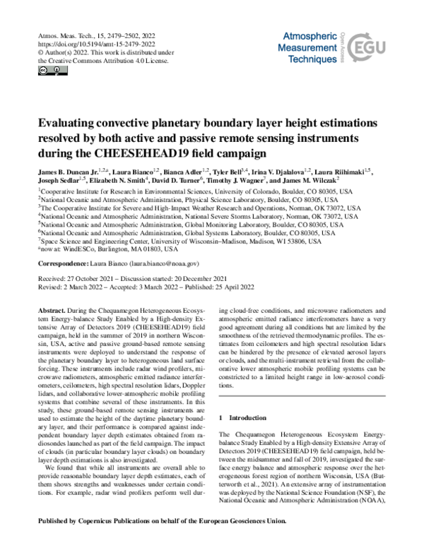 Pdf Evaluating Daytime Planetary Boundary Layer Height Estimations Resolved By Both Active And