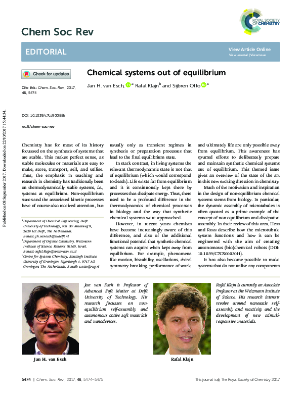 (PDF) Chemical systems out of equilibrium