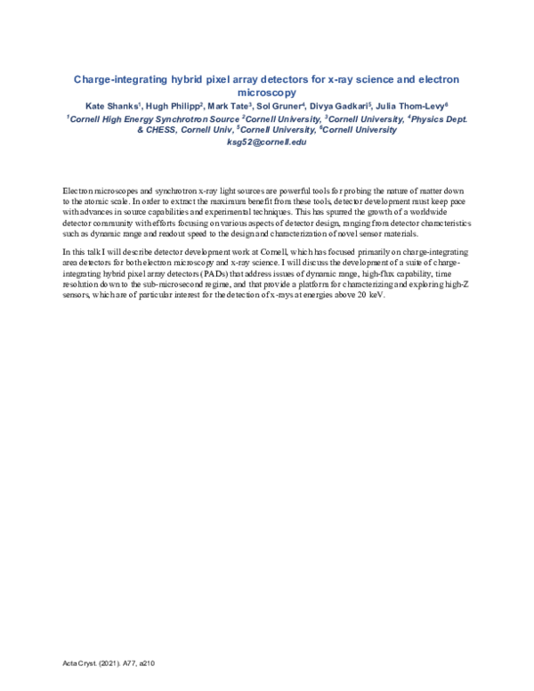 Pdf Charge Integrating Hybrid Pixel Array Detectors For X Ray Science