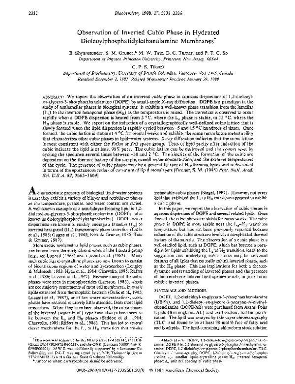 (PDF) Observation of inverted cubic phase in hydrated ...