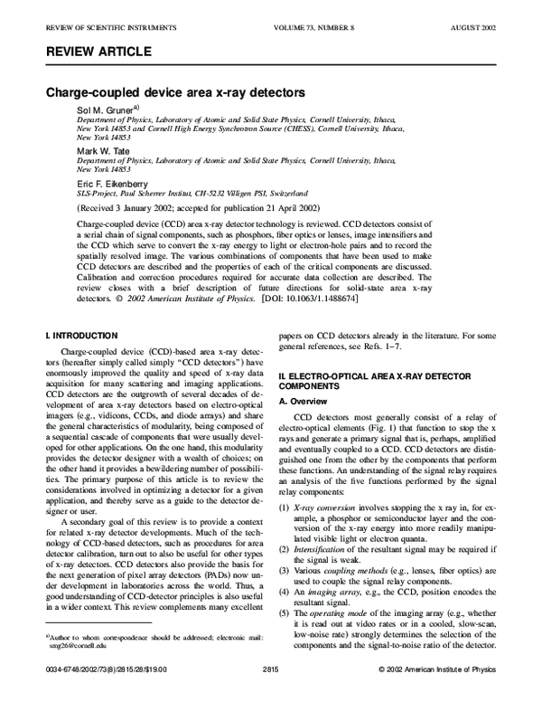 (PDF) Charge-coupled device area x-ray detectors