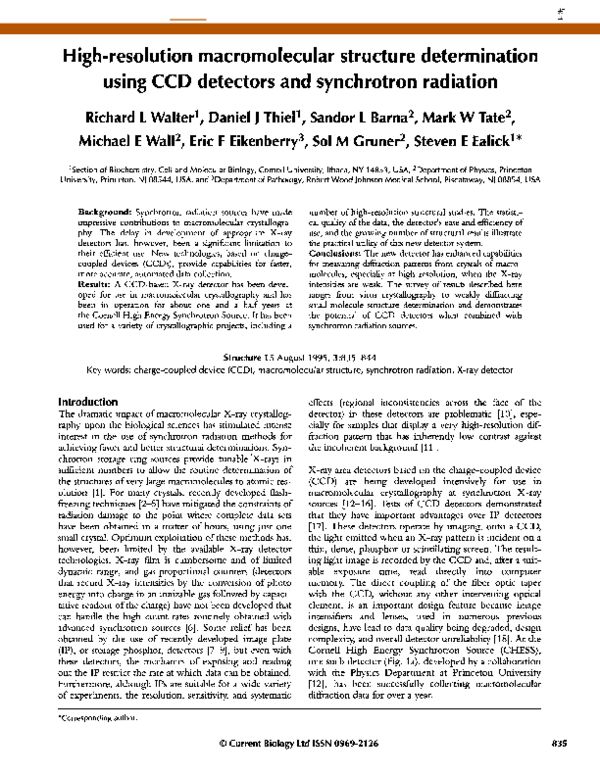Pdf High Resolution Macromolecular Structure Determination Using Ccd