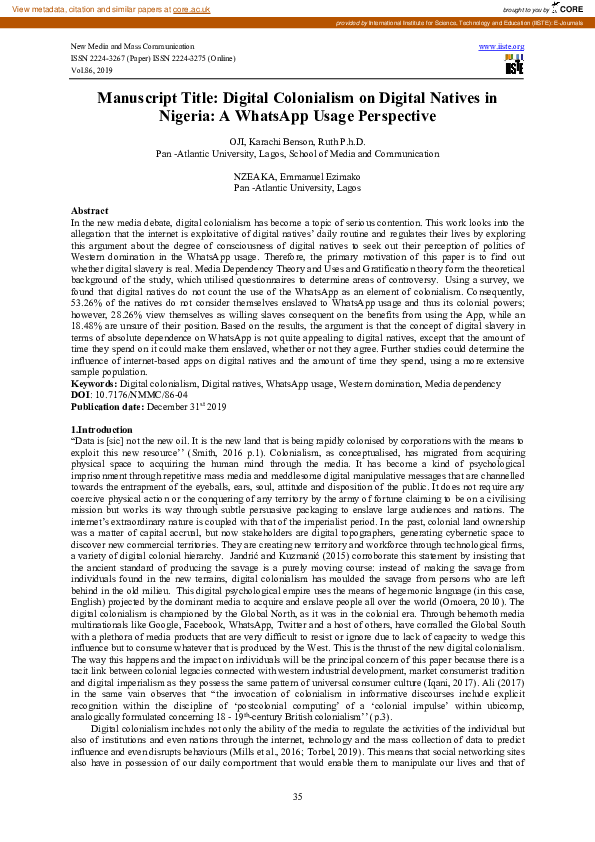 (PDF) Manuscript Title: Digital Colonialism on Digital Natives in ...