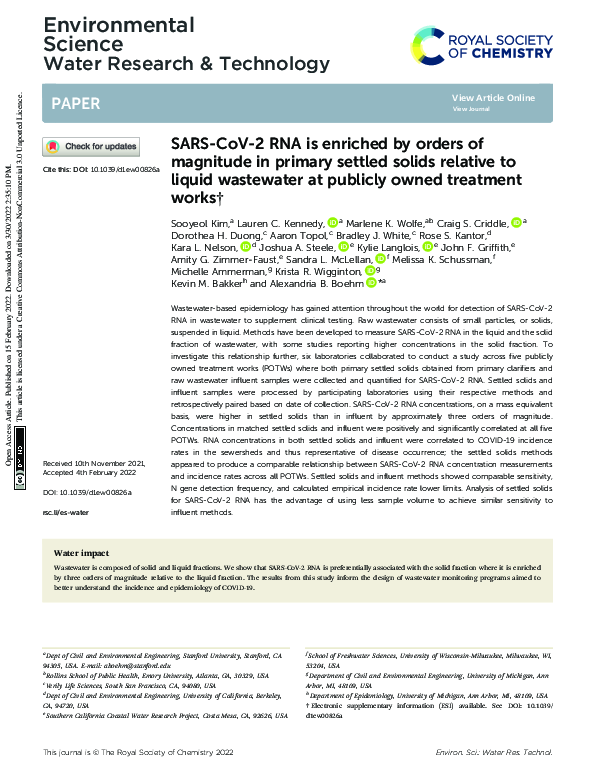 (PDF) SARS-CoV-2 RNA is enriched by orders of magnitude in primary ...