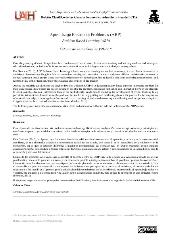 (PDF) Aprendizaje Basado en Problemas (ABP)