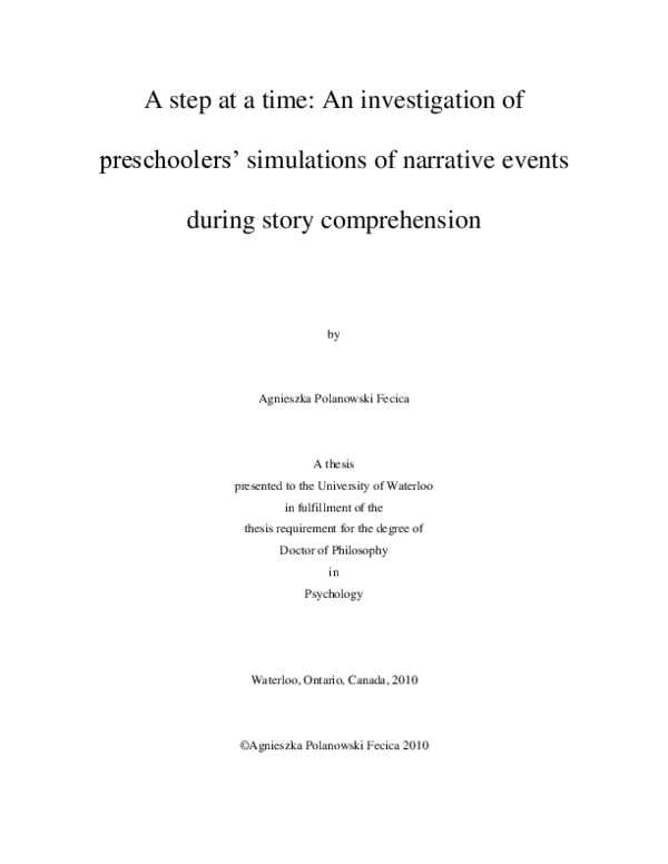(PDF) A step at a time: An investigation of preschoolers" simulations ...