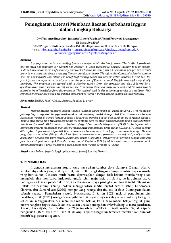 (PDF) Peningkatan Literasi Membaca Bacaan Berbahasa Inggris dalam ...