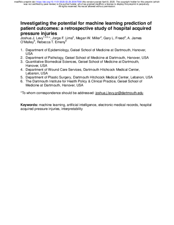 (PDF) Investigating the potential for machine learning prediction of ...