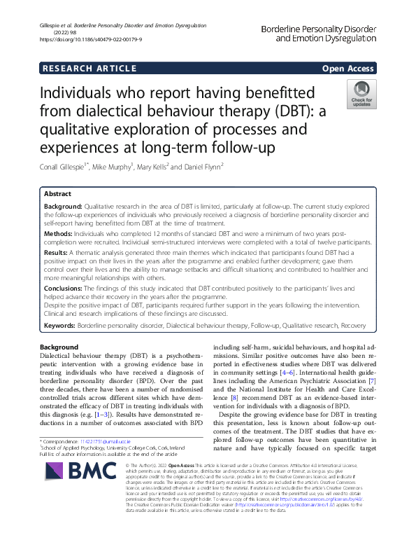 (PDF) Individuals who report having benefitted from dialectical ...