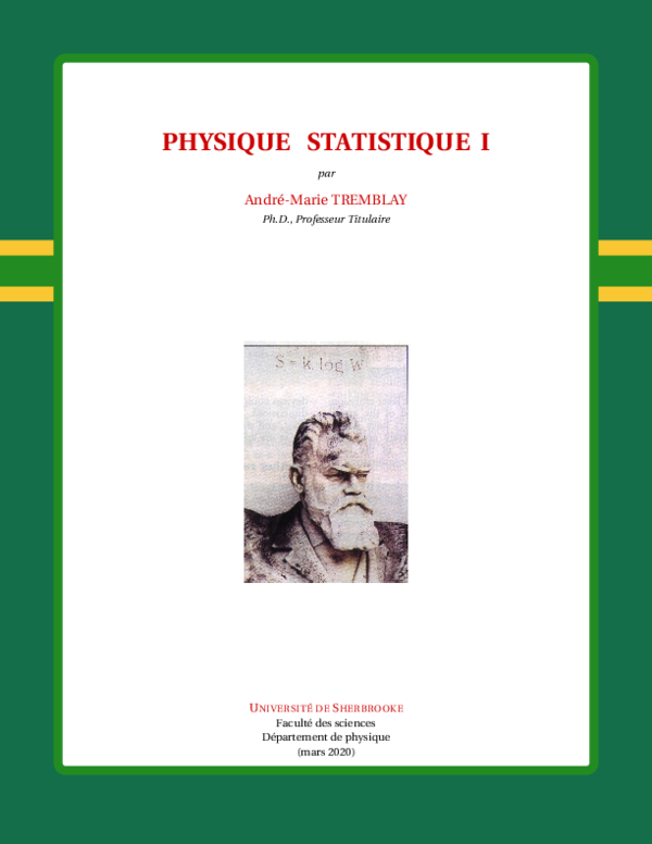 (PDF) Physique statistique I