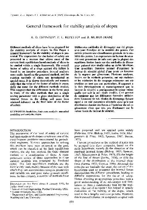 (PDF) General framework for stability analysis of slopes