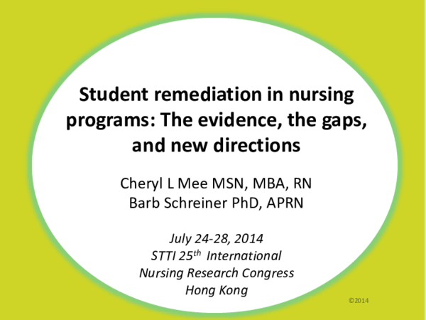 (PDF) Student remediation in nursing programs: The evidence, the gaps ...