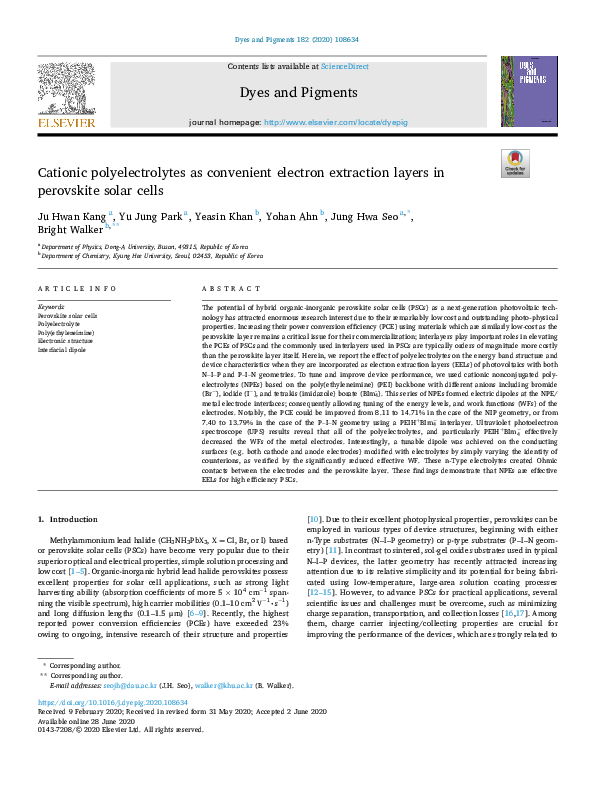 (PDF) Cationic polyelectrolytes as convenient electron extraction ...
