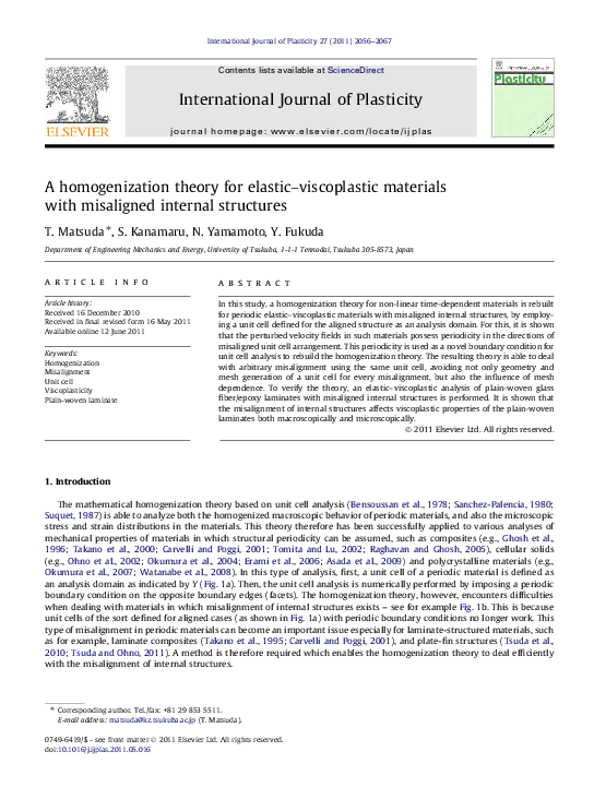 Pdf A Homogenization Theory For Elastic Viscoplastic Materials With Misaligned Internal