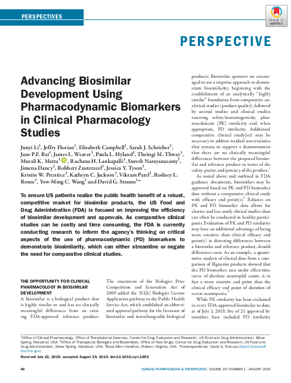 (PDF) Advancing Biosimilar Development Using Pharmacodynamic Biomarkers in Clinical Pharmacology ...