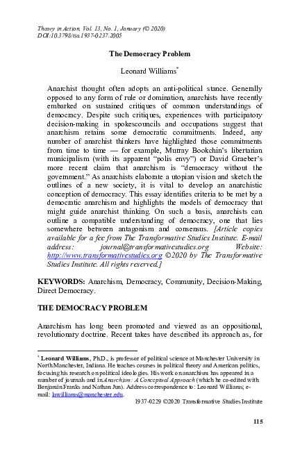 (PDF) The Democracy Problem