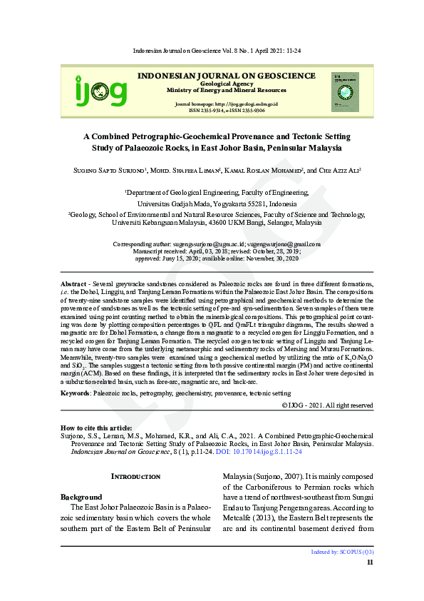 (PDF) A Combined Petrographic-Geochemical Provenance and Tectonic ...