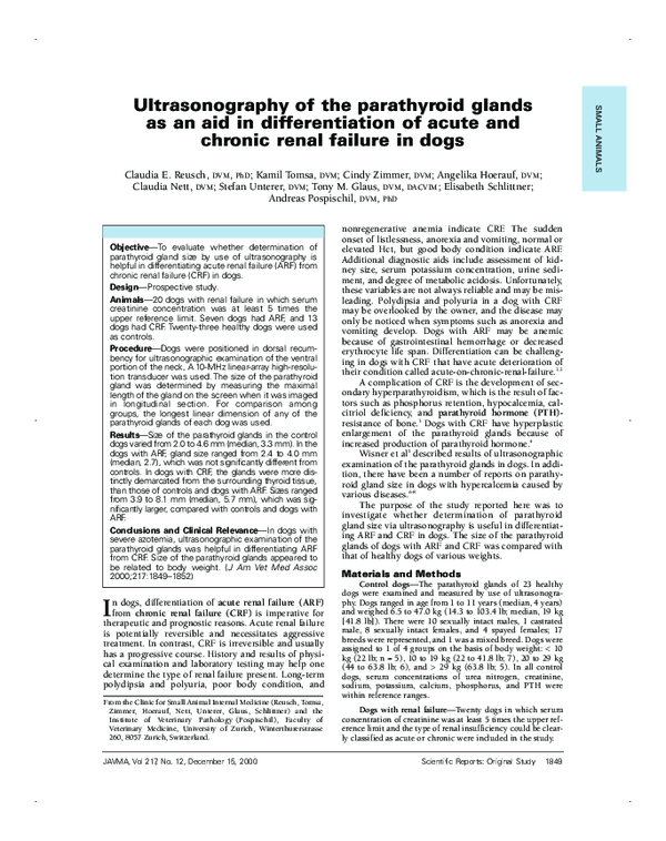 (PDF) Ultrasonography of the parathyroid glands as an aid in ...