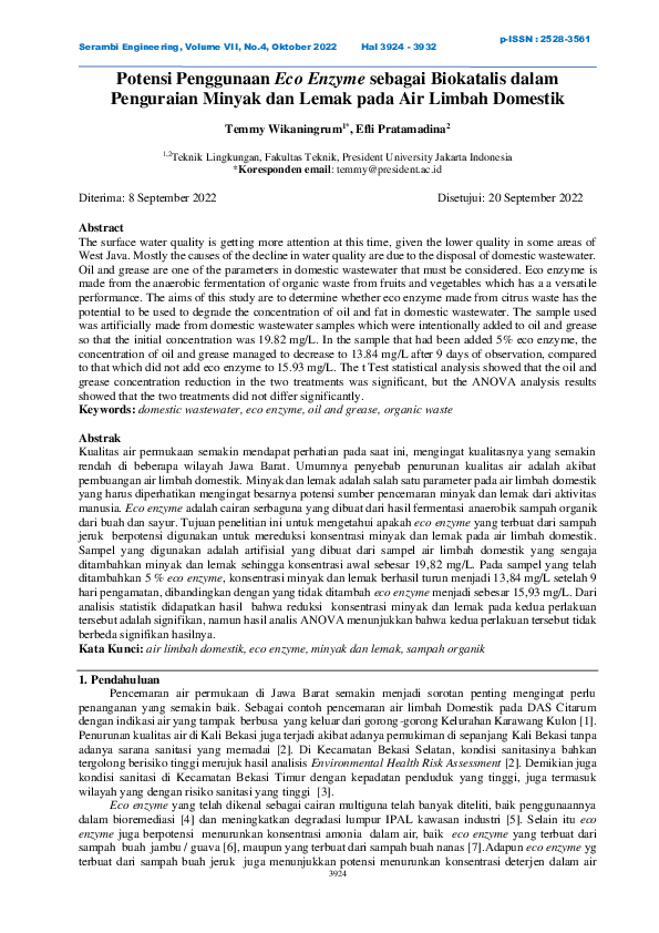 (PDF) Potensi Pengunaan Eco Enzyme Sebagai Biokatalis Dalam Penguraian ...