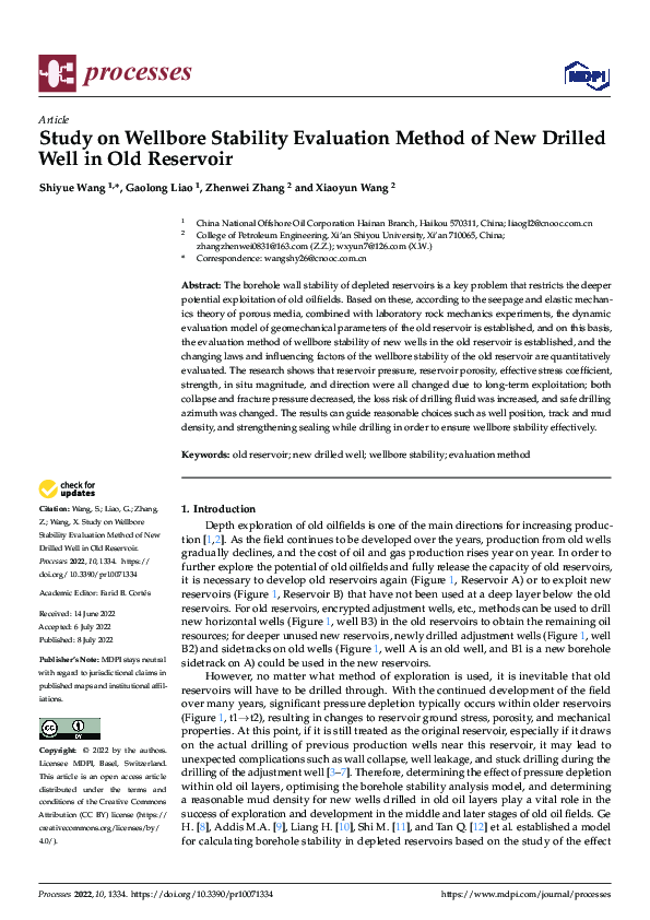 (PDF) Study on Wellbore Stability Evaluation Method of New Drilled Well ...