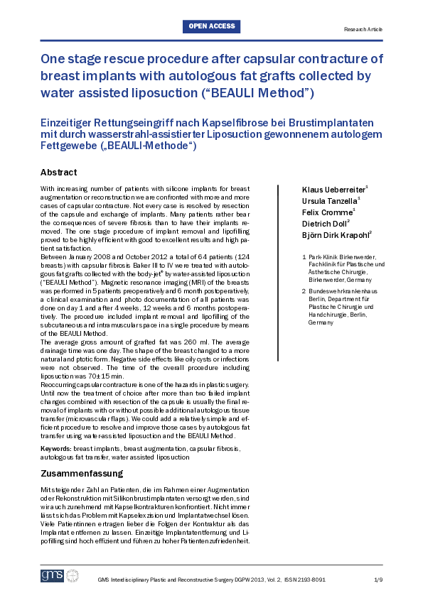 (PDF) One stage rescue procedure after capsular contracture of breast ...