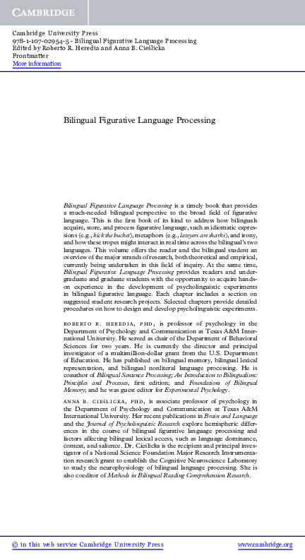 (PDF) Bilingual Figurative Language Processing