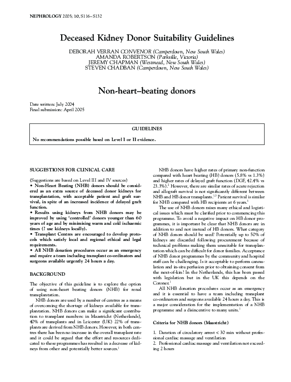 (PDF) Non-heart-beating donors