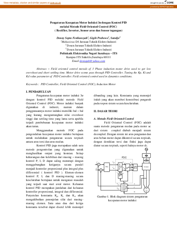(PDF) Pengaturan Kecepatan Motor Induksi 3 Phase dengan Kontrol PID ...