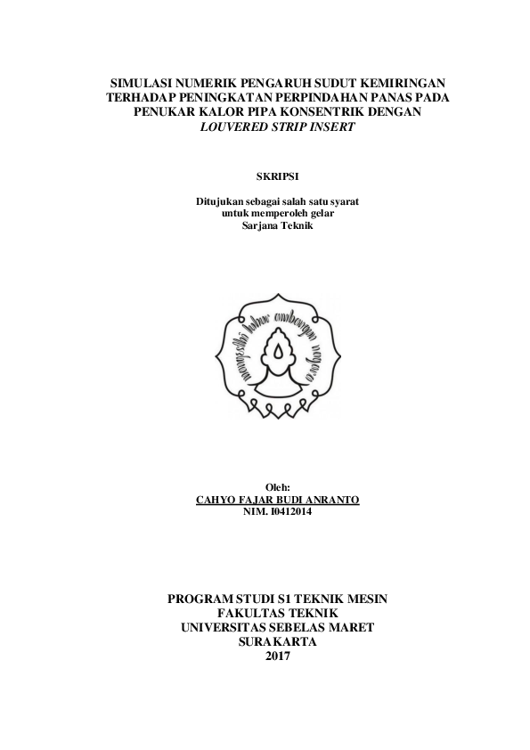 (PDF) Simulasi Numerik Pengaruh Sudut Kemiringan Terhadap Peningkatan Perpindahan Panas Pada ...