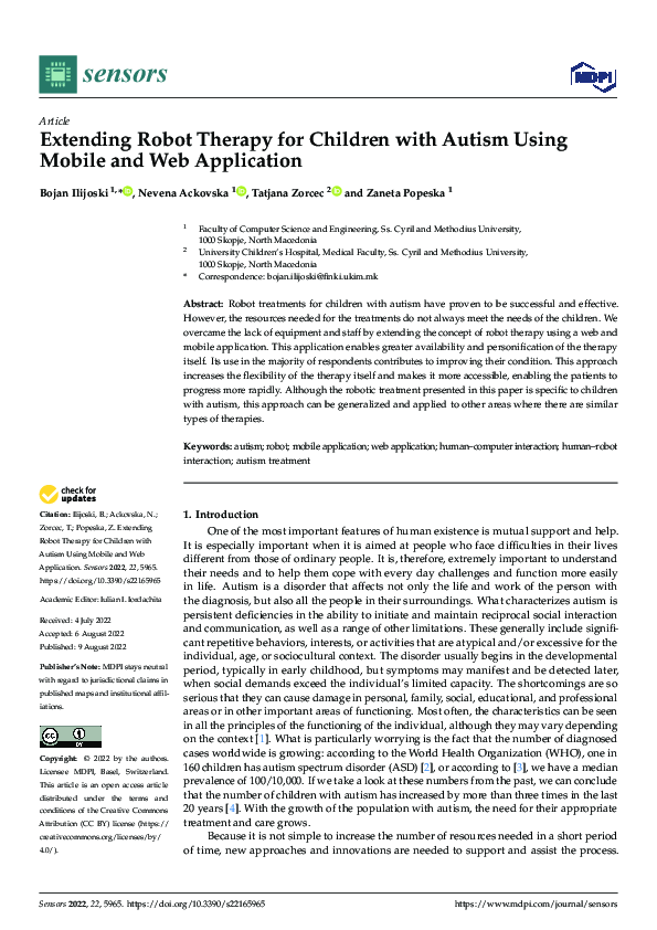 (PDF) Extending Robot Therapy for Children with Autism Using Mobile and ...