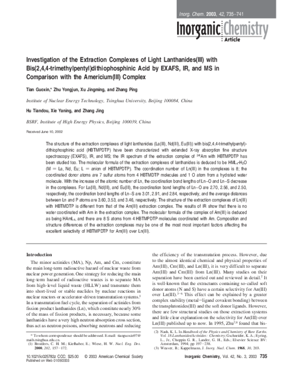 (PDF) Investigation of the Extraction Complexes of Light Lanthanides ...