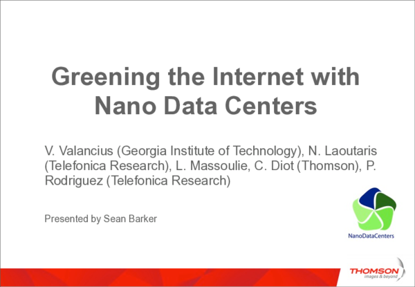 (PDF) Greening the internet with nano data centers
