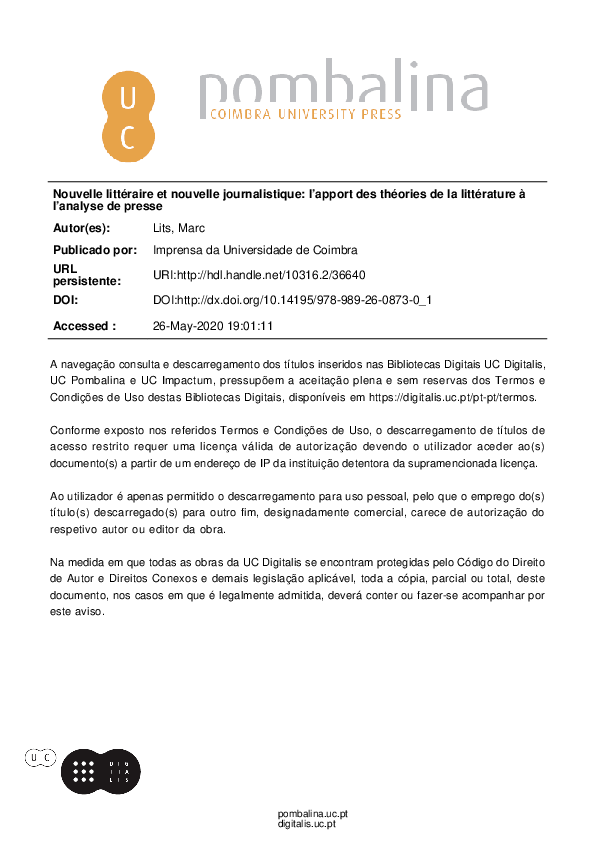 (PDF) Nouvelle littéraire et nouvelle journalistique: l’apport des ...