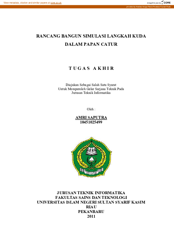 (PDF) Rancang Bangun Simulasi Langkah Kuda Dalam Papan Catur | Amri ... (PDF) Rancang Bangun Simulasi Langkah Kuda Dalam Papan Catur | Amri ...
