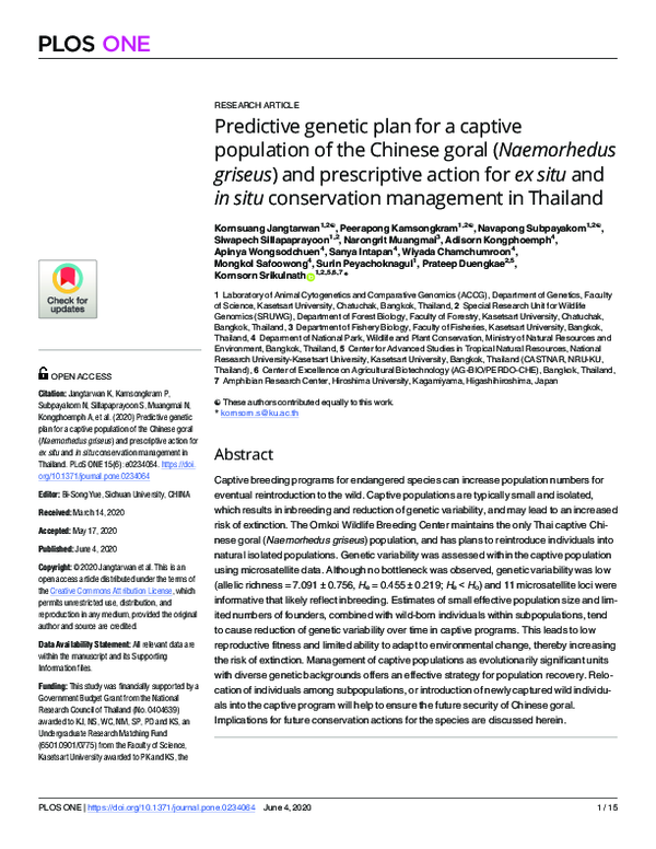 (PDF) Predictive genetic plan for a captive population of the Chinese ...