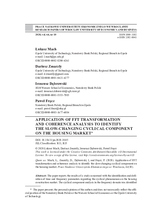 (PDF) Application of FFT transformation and coherence analysis to ...
