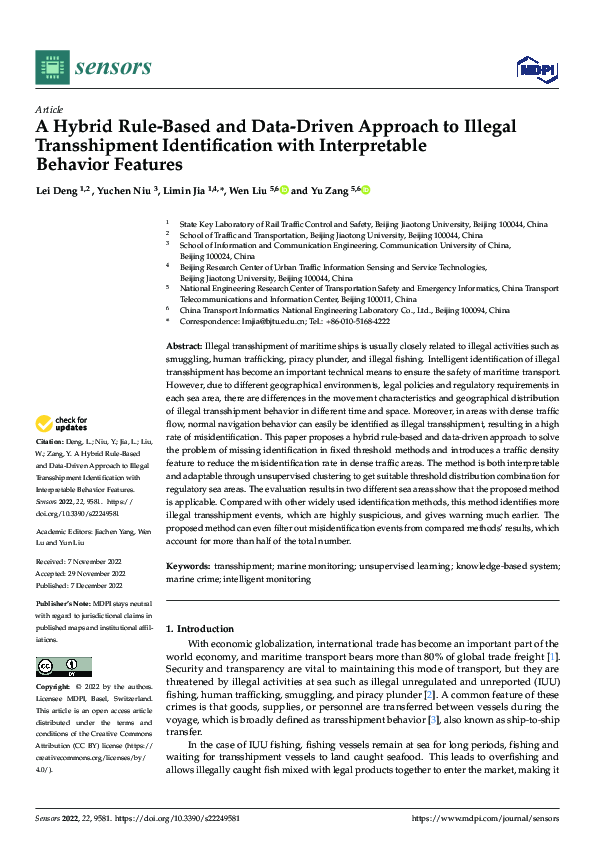 Pdf A Hybrid Rule Based And Data Driven Approach To Illegal Transshipment Identification With