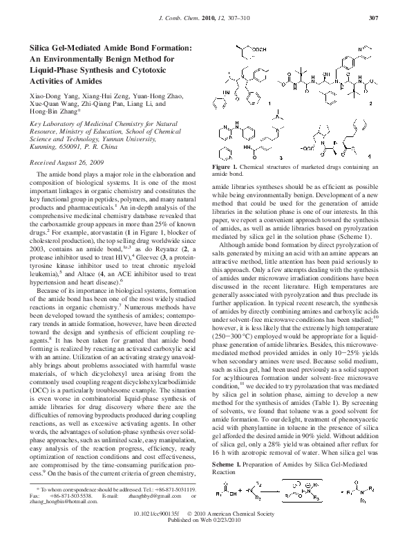 (PDF) Silica Gel-Mediated Amide Bond Formation: An Environmentally ...