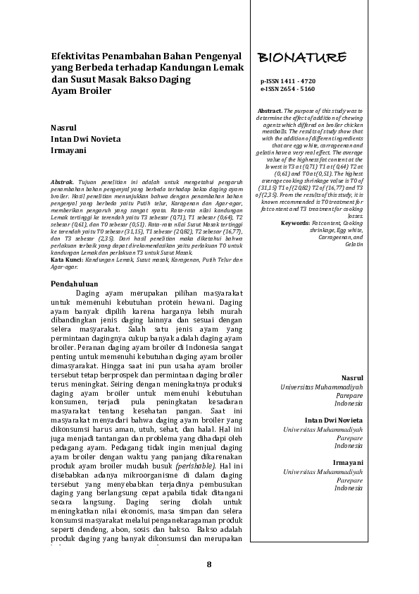 (PDF) Efektivitas Penambahan Bahan Pengenyal yang Berbeda terhadap ...