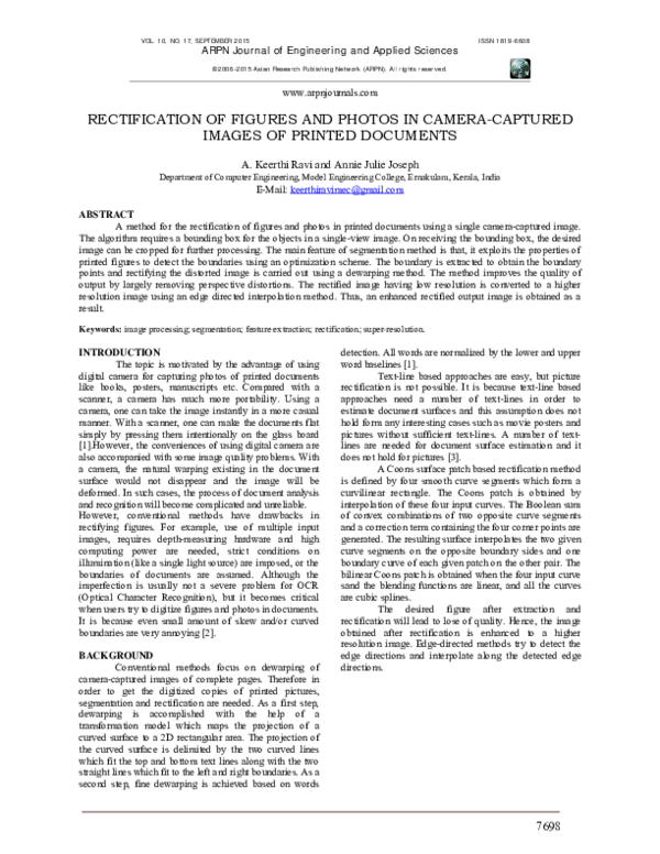(PDF) Rectification of Figures and Photos in Camera-Captured Images of ...