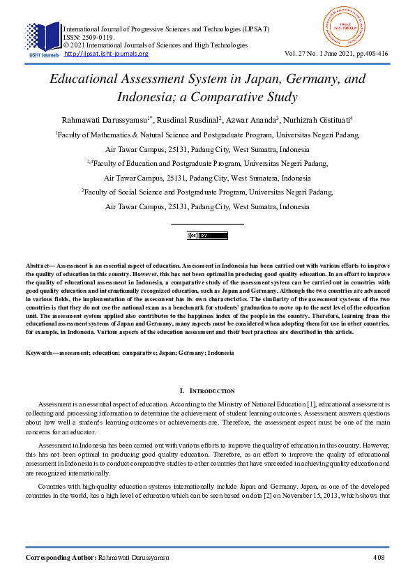 (PDF) Educational Assessment System in Japan, Germany, and Indonesia; a ...