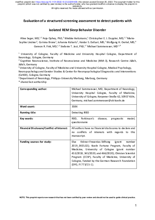 (PDF) Evaluation of a structured screening assessment to detect ...
