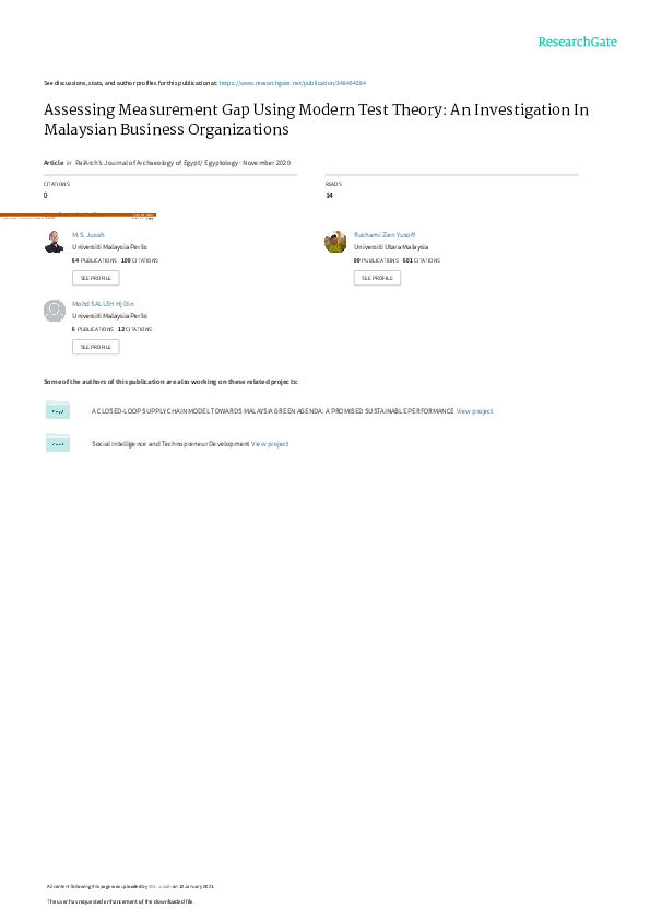 (PDF) Assessing measurement gap using modern test theory: An ...