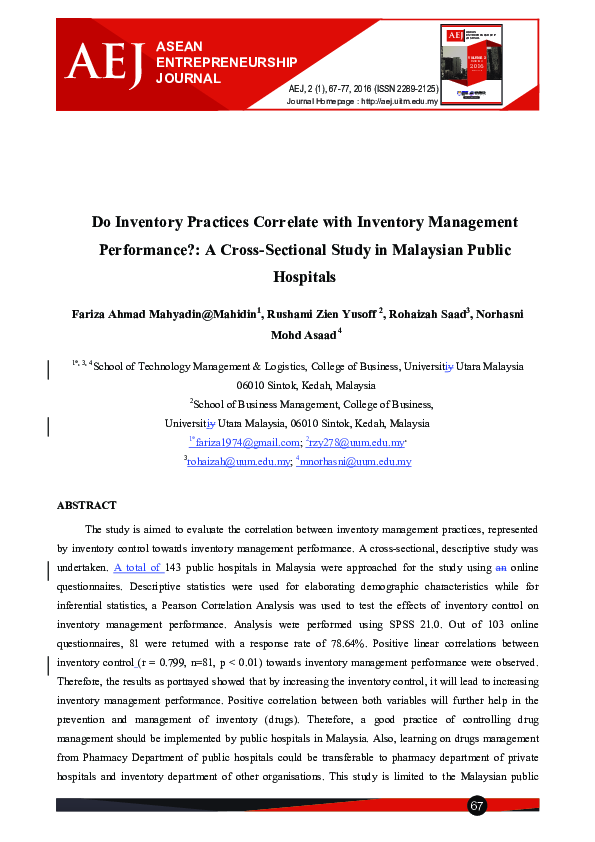 (PDF) Do inventory practices correlate with inventory management ...