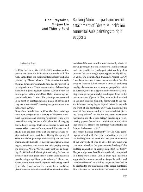 (PDF) Backing Munch – past and recent attachment of Edvard Munch’s mo ...