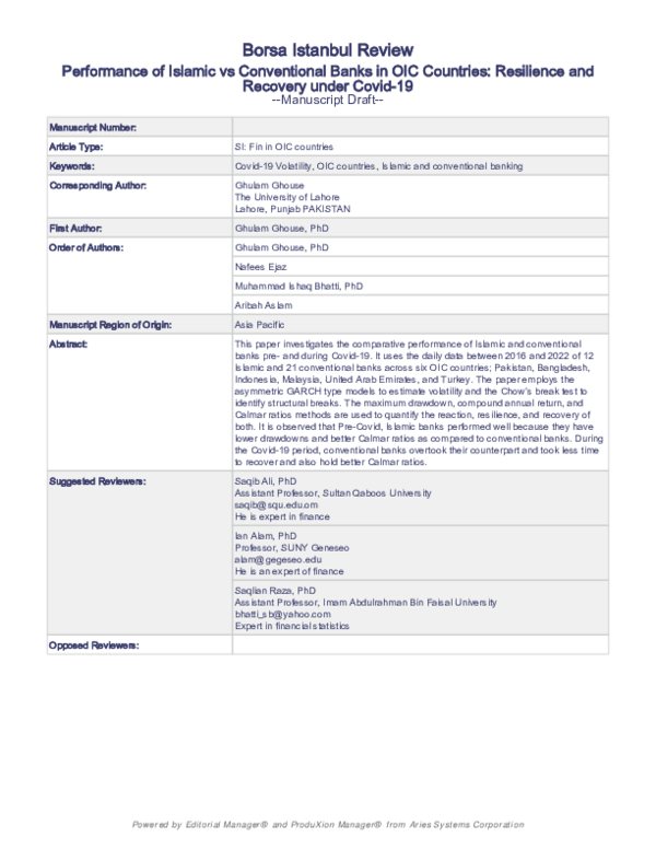 (PDF) Performance of Islamic vs Conventional Banks in OIC Countries: Resilience and Recovery ...