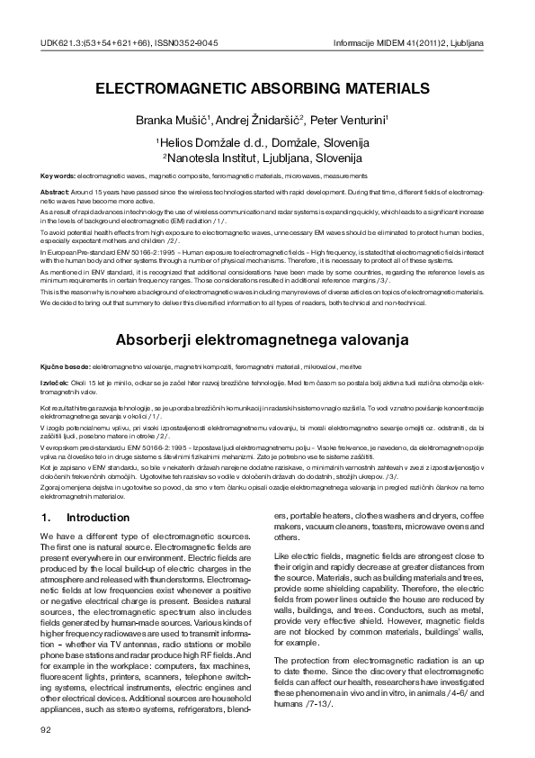 (PDF) Electromagnetic Absorbing Materials
