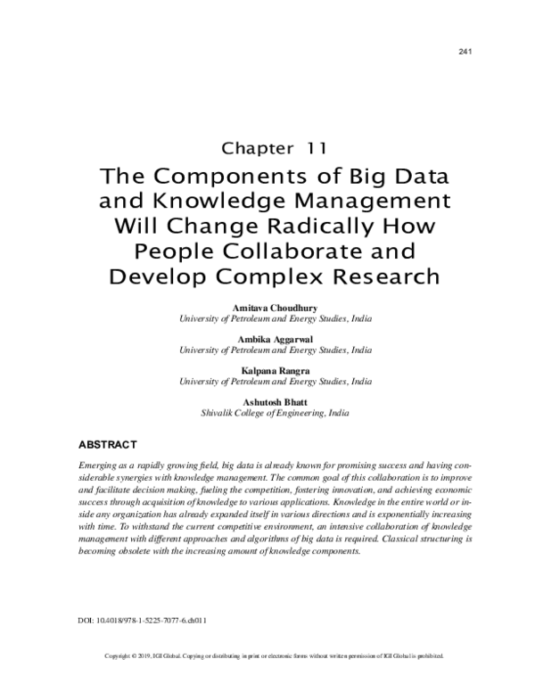 (PDF) The Components of Big Data and Knowledge Management Will Change ...