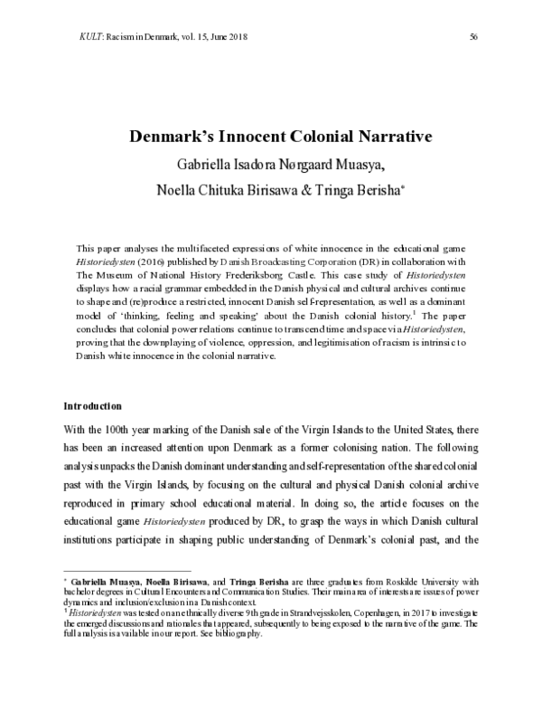 (PDF) Denmark’s Innocent Colonial Narrative | gabriella muasya ...