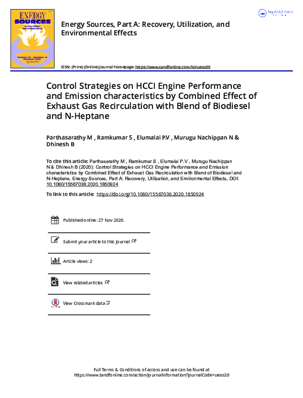 (PDF) Control Strategies on HCCI Engine Performance and Emission ...